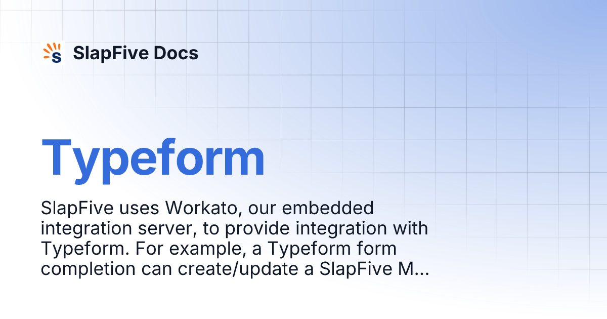 Typeform | SlapFive Docs
