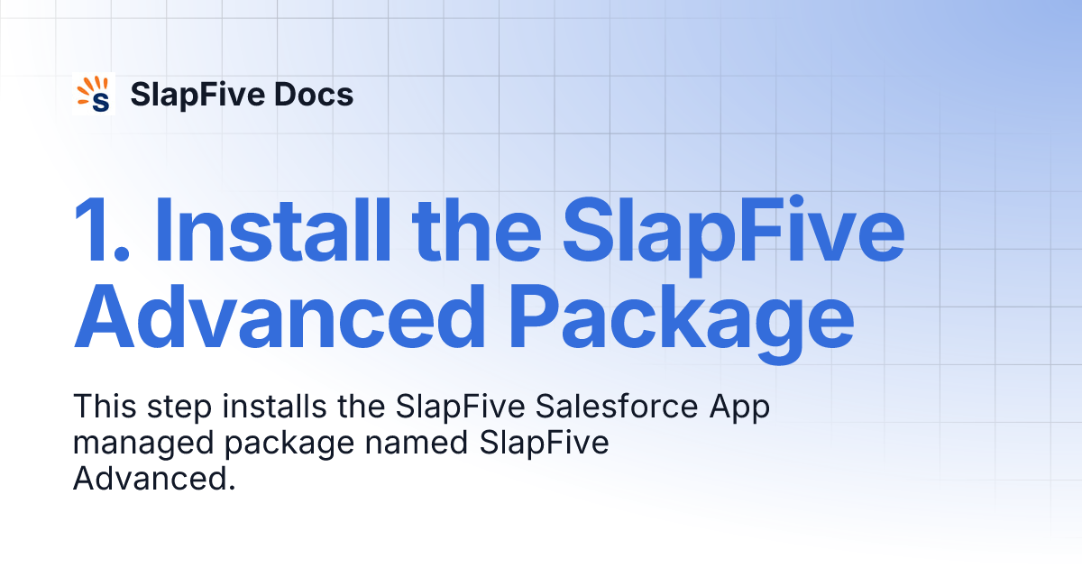 1. Install the Package | SlapFive Docs