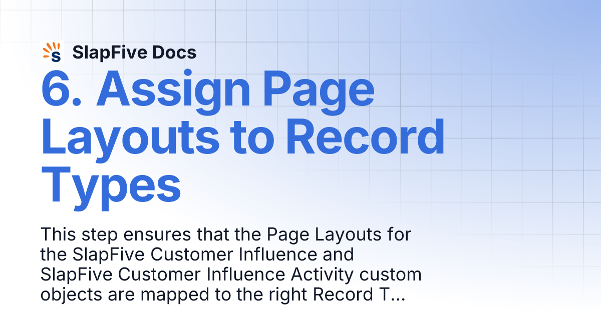 6. Assign Page Layouts to Record Types | SlapFive Docs