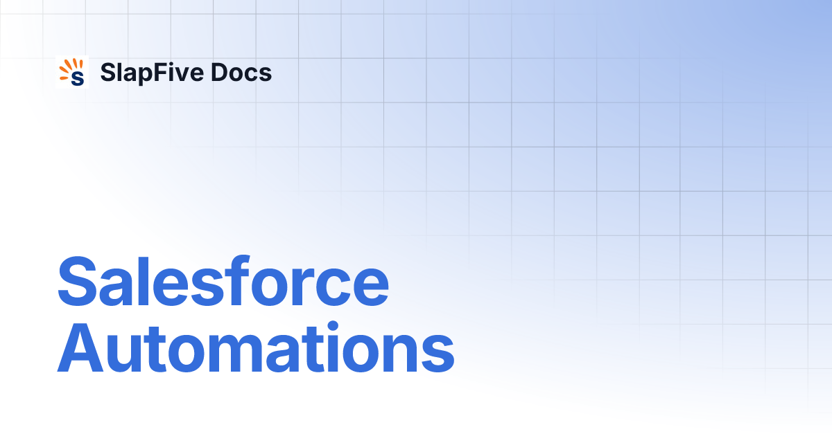 Salesforce Automations & Recommendations | SlapFive Docs