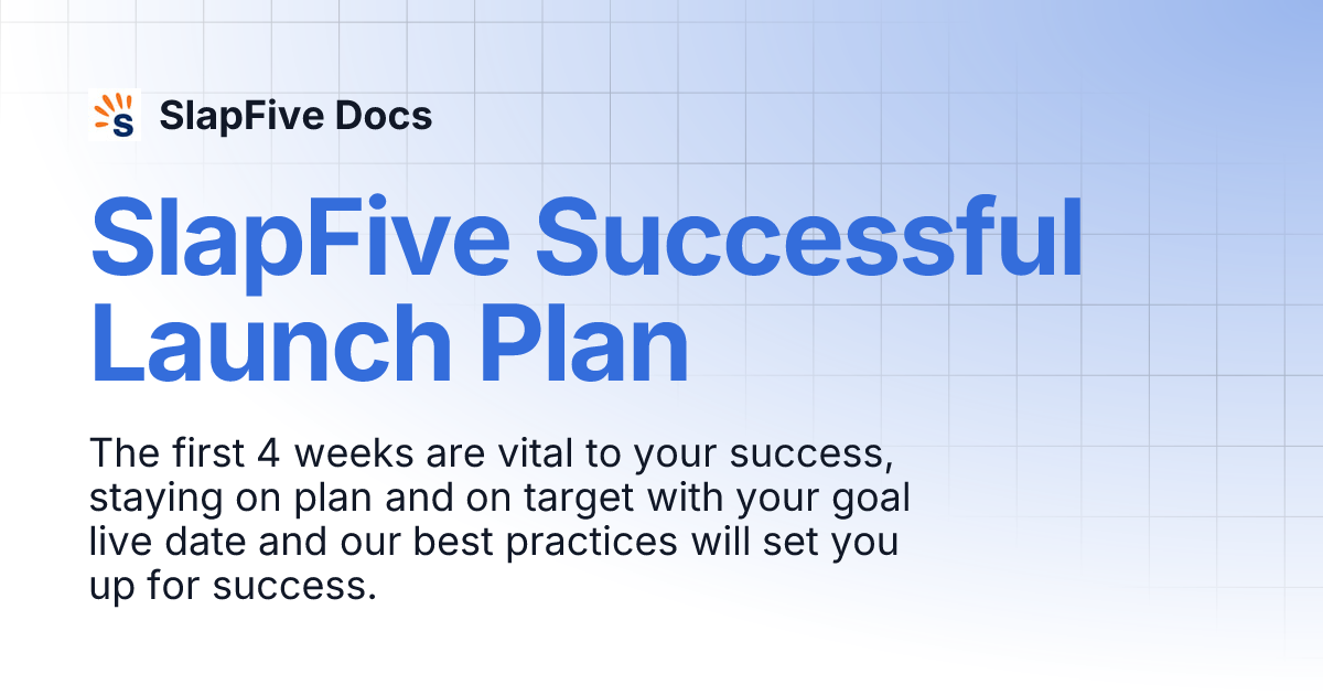SlapFive Successful Launch Plan | SlapFive Docs